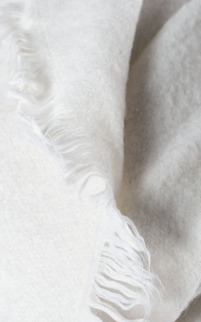 Frayed Edge Scarf | Winter White – Scarf Room : Scarves And Pashminas