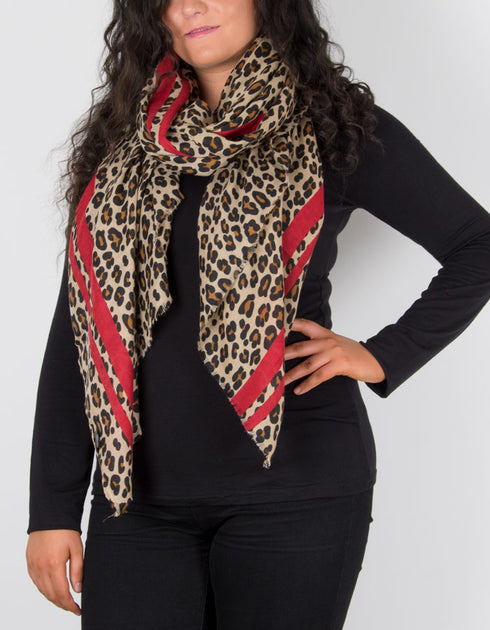 Leopard Print Scarf Red | Leopard Print Scarves | Animal Print Scarves ...