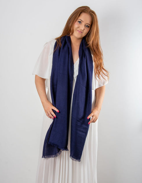 Navy Cashmere Pashmina | Cashmere Scarves | Wedding Accessories – Scarf ...