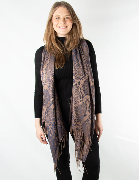 Animal Print Pashmina Blue | Animal Print Scarves | Women's Scarves ...