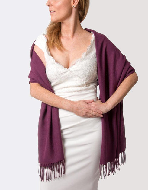 Plum Purple Wedding Pashmina Shawl | Pashmina Wraps | Scarf Room ...