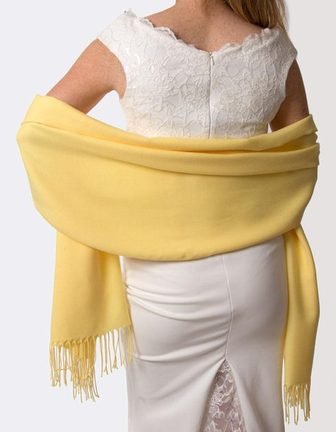 Bright Yellow Wedding Pashmina Shawl | Pashmina Wraps | Scarf Room ...